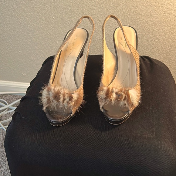kate spade | Shoes | Rare Linen Slide Heel By Designer Kate Spade Heels ...